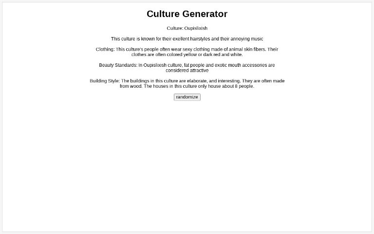 Culture Generator