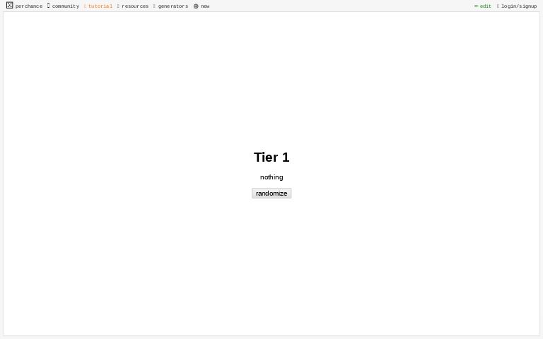 Tier 1 ― Perchance Generator
