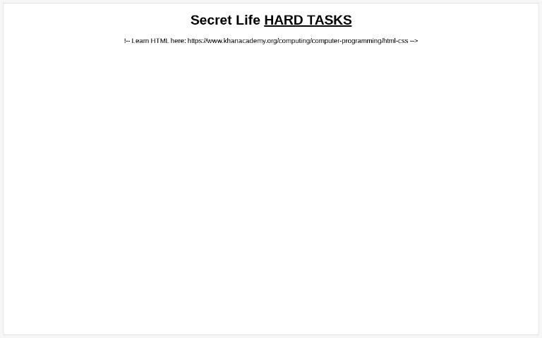Secret Life HARD TASKS ― Perchance Generator