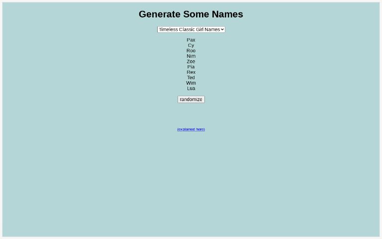 Generate Some Names