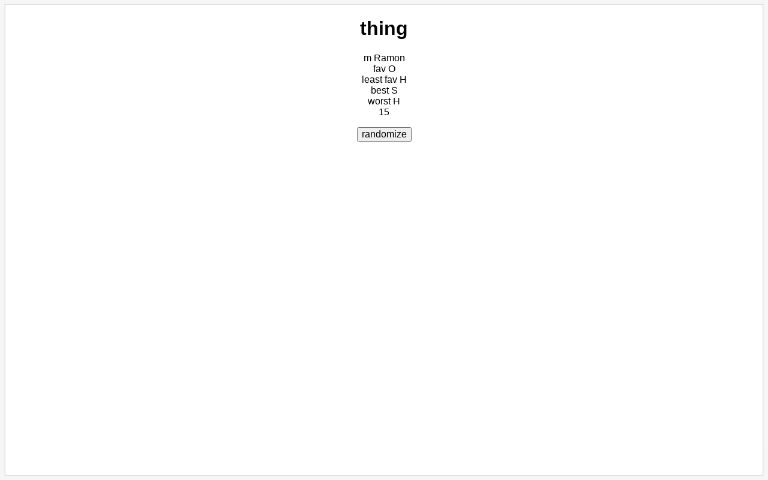 thing ― Perchance Generator