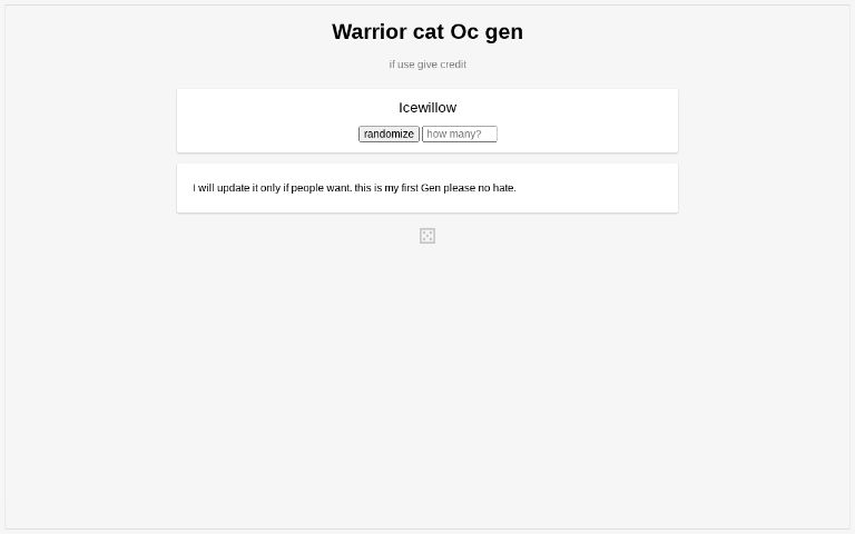 Warrior cat Oc gen
