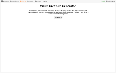 Weird Creature Generator