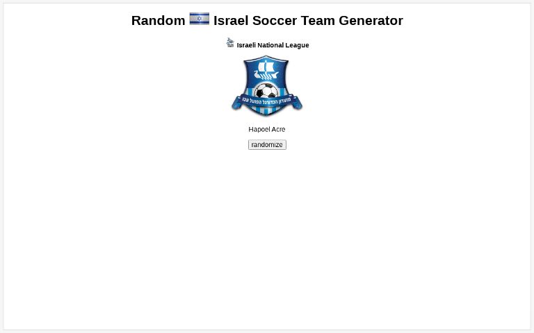 Random Israel Soccer Team Generator