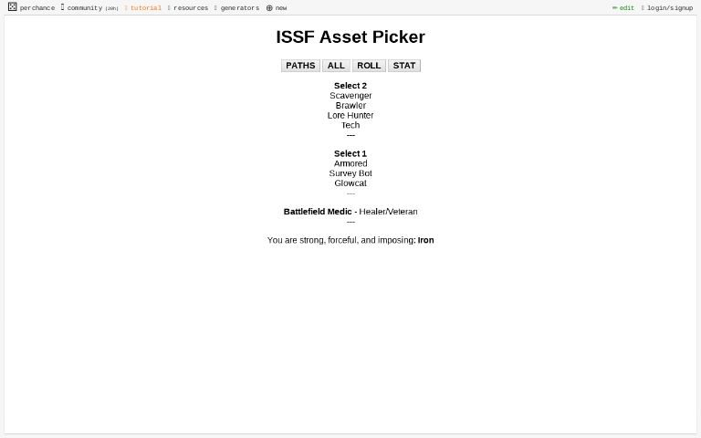 ISSF Asset Picker ― Perchance Generator