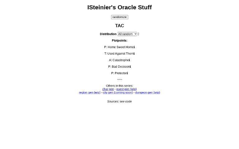 ISteinier's Oracle Stuff ― Perchance Generator