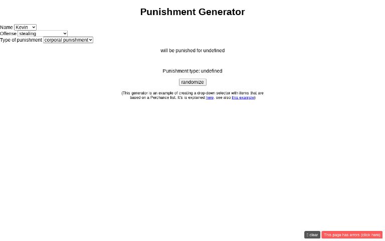Punishment Generator