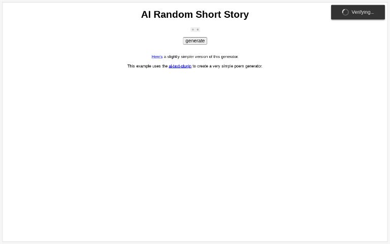 AI Random Short Story ― Perchance Generator