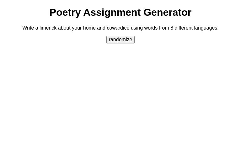 Poetry Assignment Generator