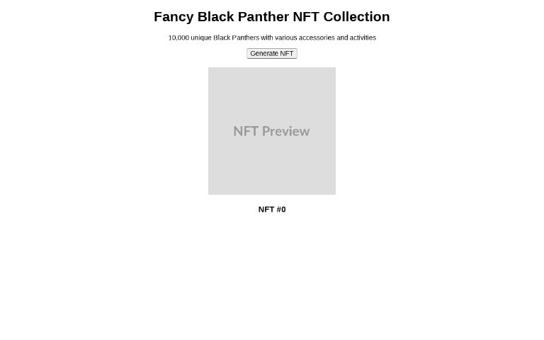 Fancy Black Panther NFT Collection ― Perchance Generator