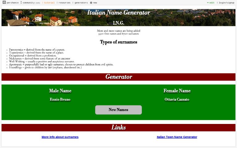 Italian Name Generator