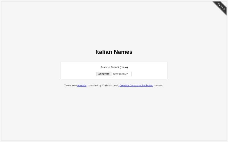 Italian Names ― Perchance Generator