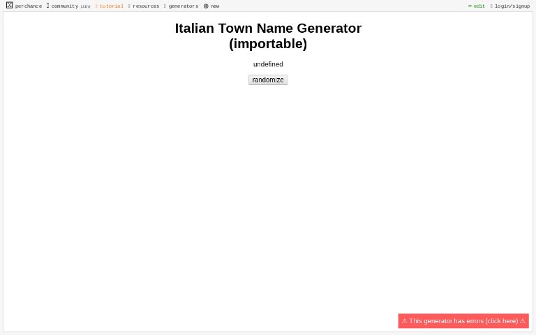 Italian Town Name Generator(importable)