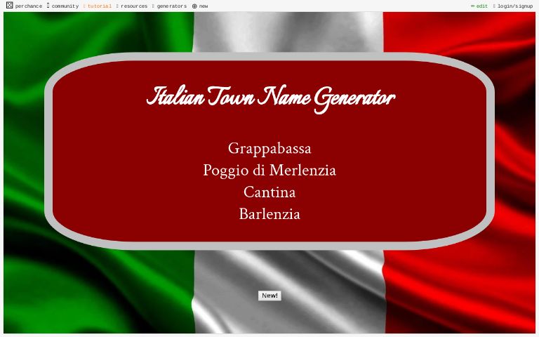 Italian Town Name Generator