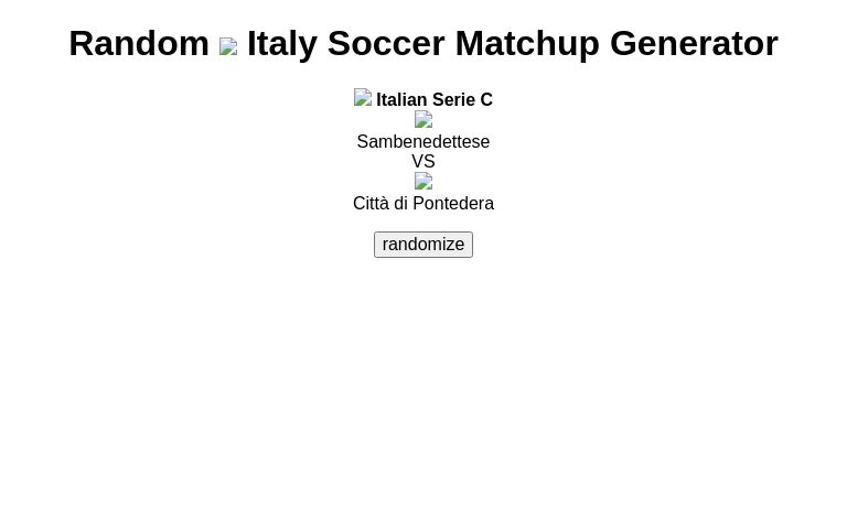 Random Italy Soccer Matchup Generator