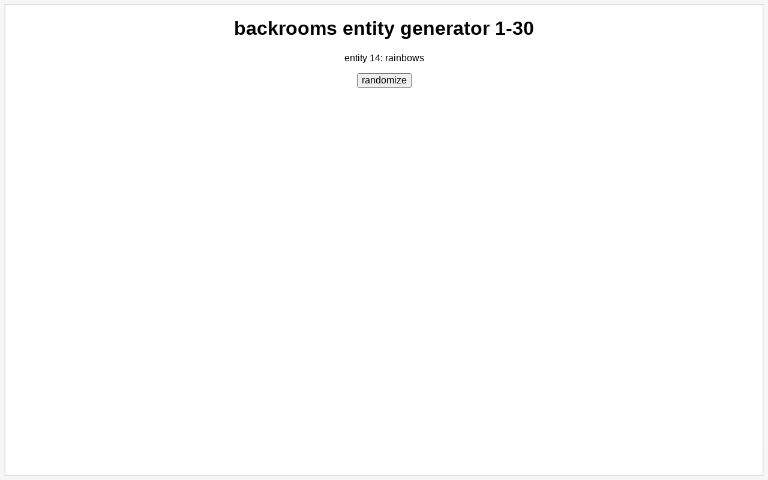 backrooms entity generator 1-30