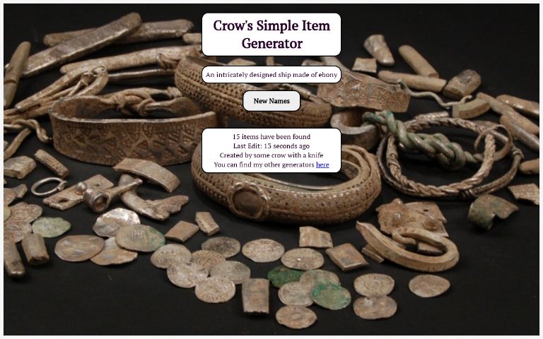 Crow's Simple Item Generator