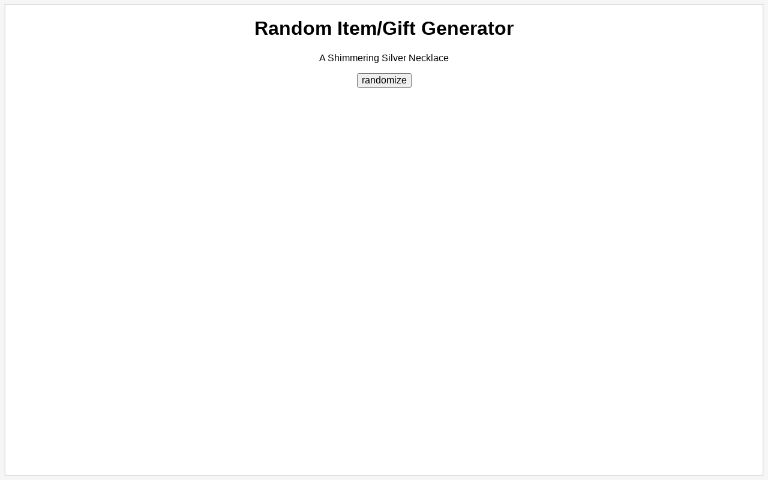 Random Item/Gift Generator