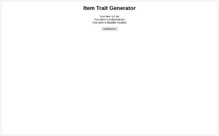 Item Trait Generator