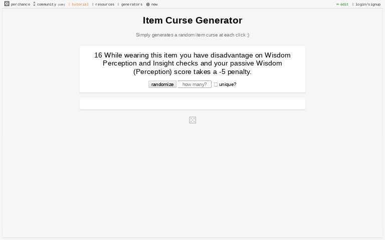 Item Curse Generator