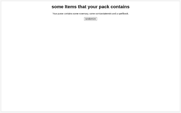 some Items that your pack contains ― Perchance Generator