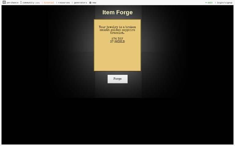 Item Forge ― Perchance Generator