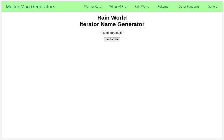 Rain World Iterator Name Generator
