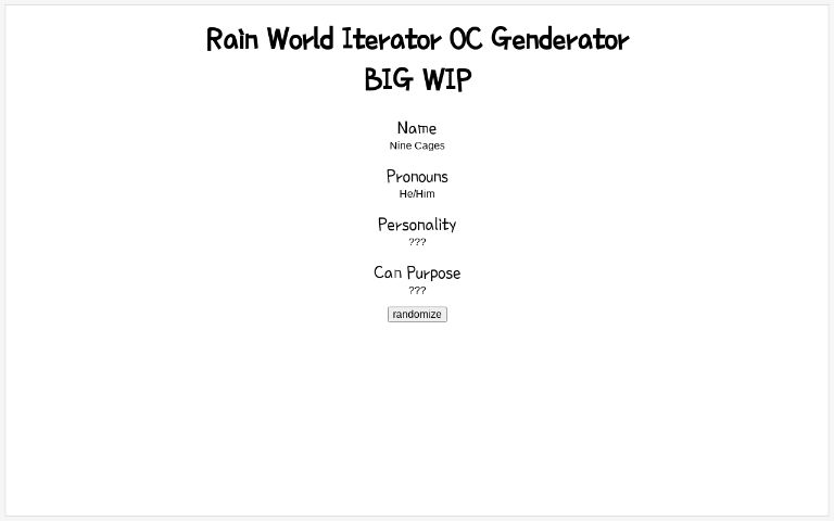 Rain World Iterator OC Genderator BIG WIP ― Perchance Generator