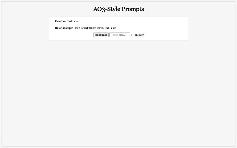 AO3-Style Prompts ― Perchance Generator