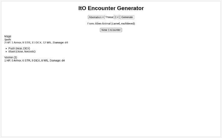 ItO Encounter Generator