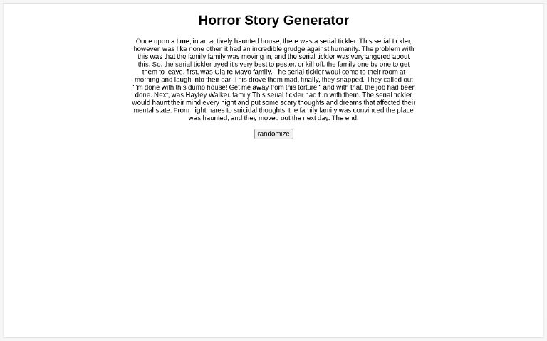 Horror Story Generator