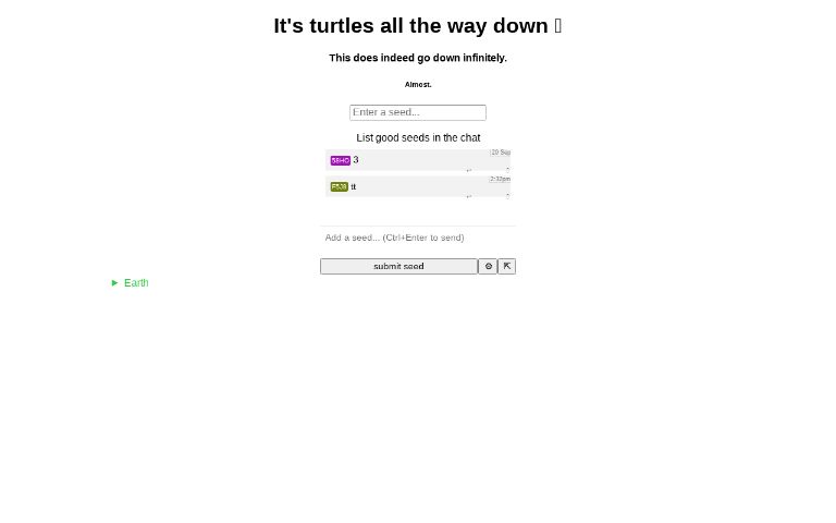 It's turtles all the way down 🐢 ― Perchance Generator