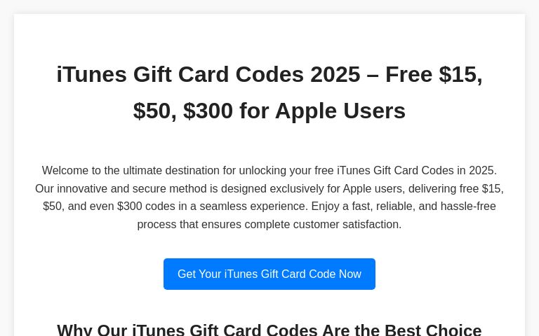 iTunes Gift Card Codes 2025 – Free $15, $50, $300 for Apple Users ...