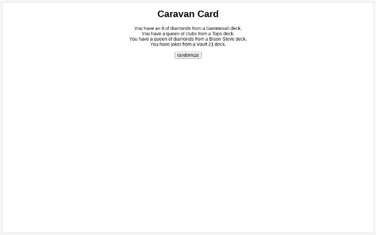 Caravan Card ― Perchance Generator