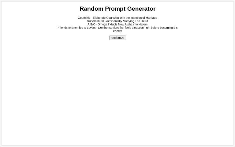 Random Prompt Generator