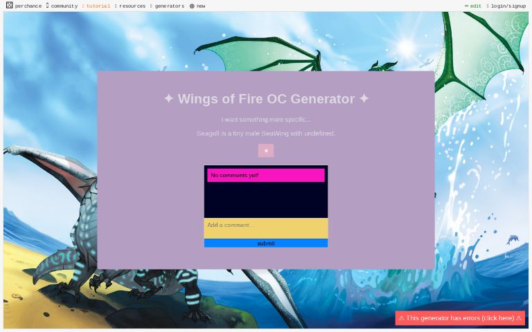 Wings Of Fire Oc Generator