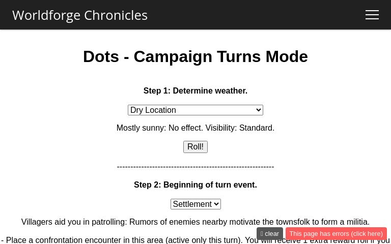Dots - Campaign Turns Mode ― Perchance Generator