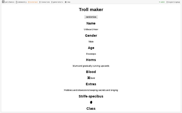 Troll maker ― Perchance Generator