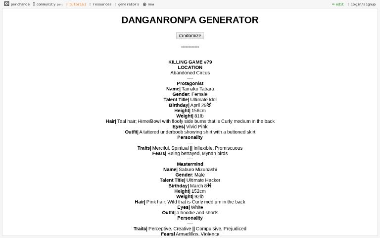 DANGANRONPA GENERATOR