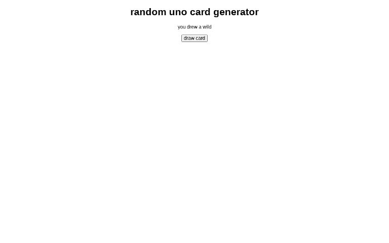 random uno card generator