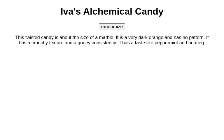 Iva's Alchemical Candy ― Perchance Generator