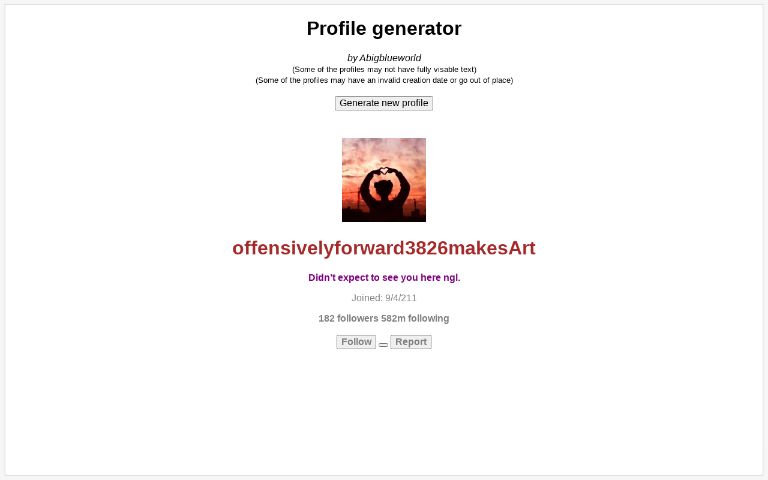 Profile generator