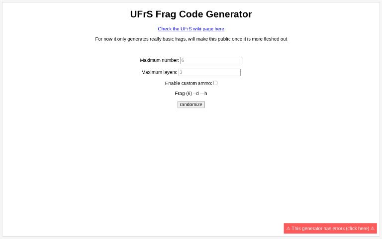 UFrS Frag Code Generator