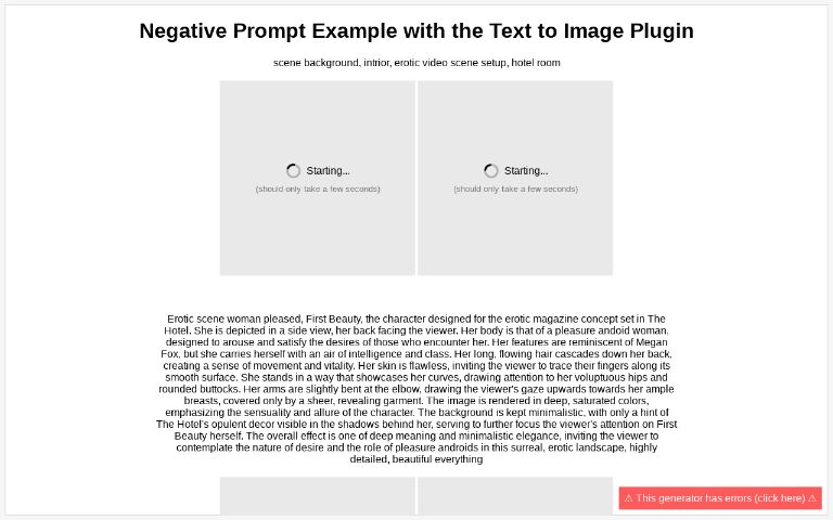 Negative Prompt Example with the Text to Image Plugin
