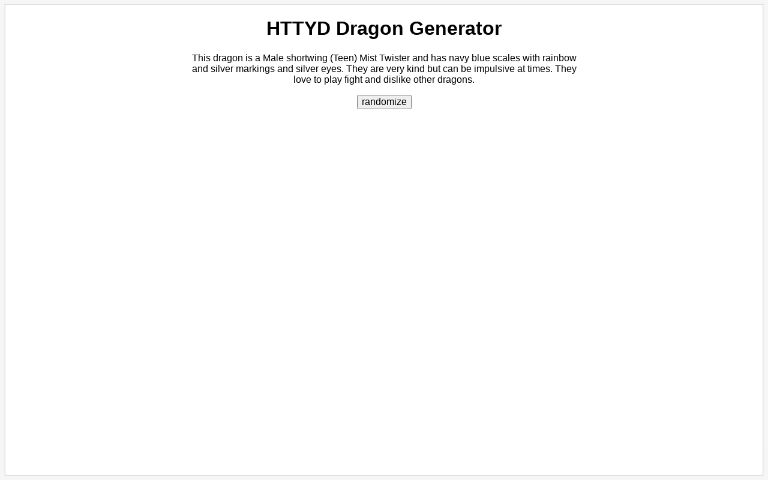 HTTYD Dragon Generator