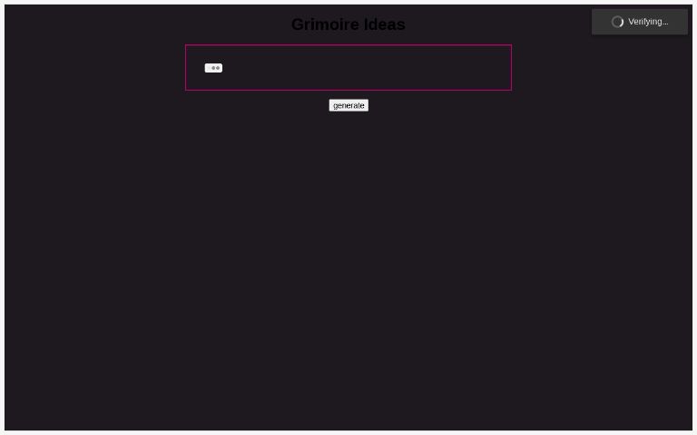 Grimoire Ideas ― Perchance Generator