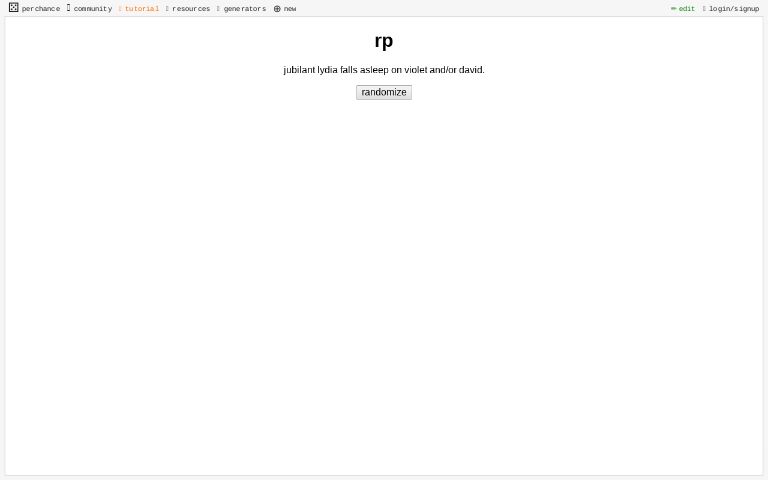 rp ― Perchance Generator