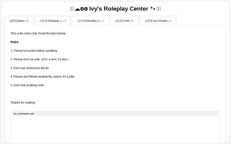 🌱🌷☁️ʚɞ Ivy's Roleplay Center