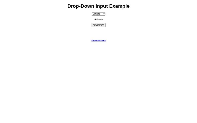 Drop-Down Input Example ― Perchance Generator