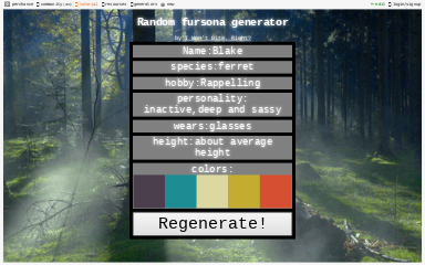 Random fursona generator